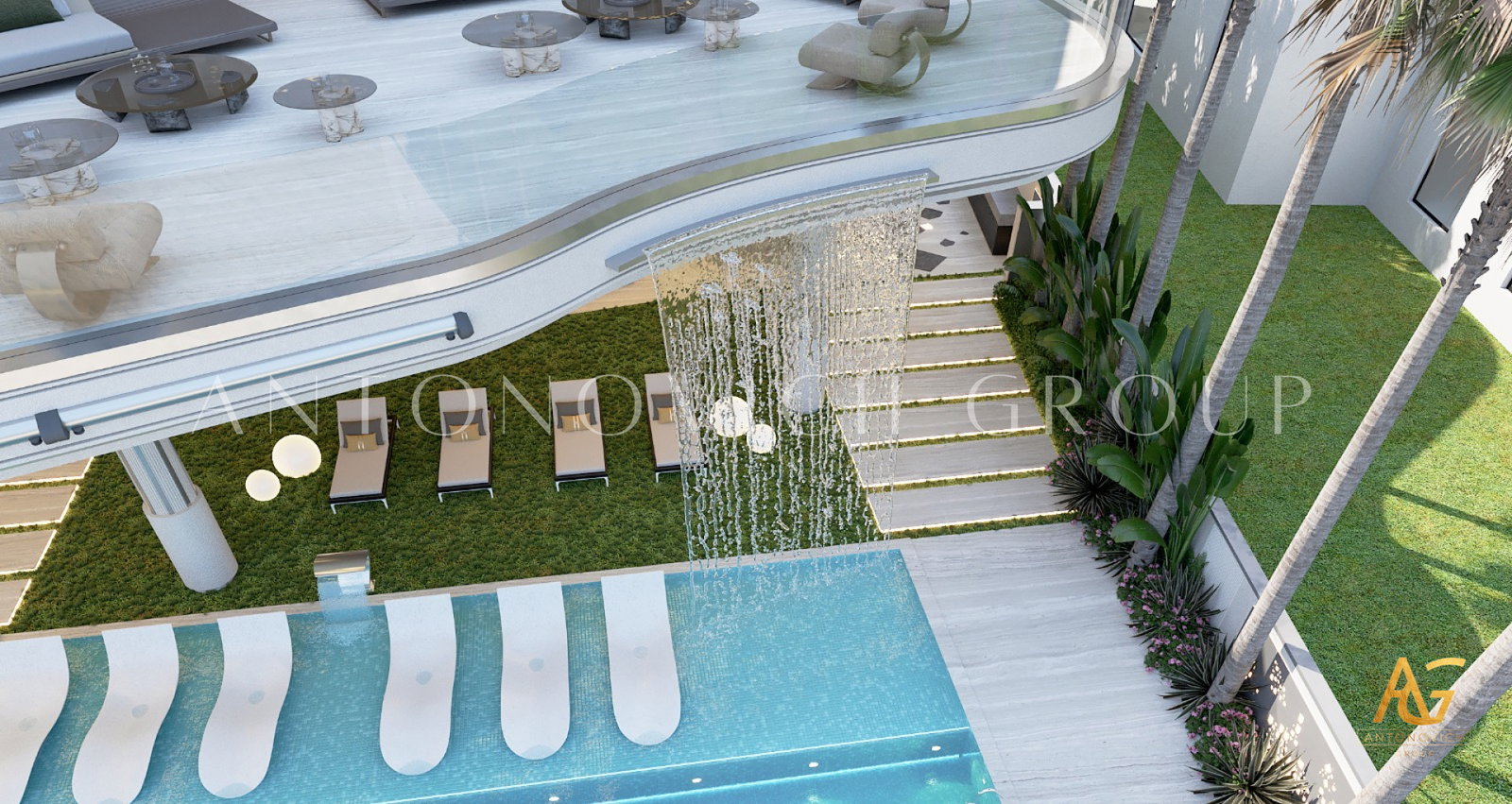 Modern Landscape Infinity Pool Build in Dubai
