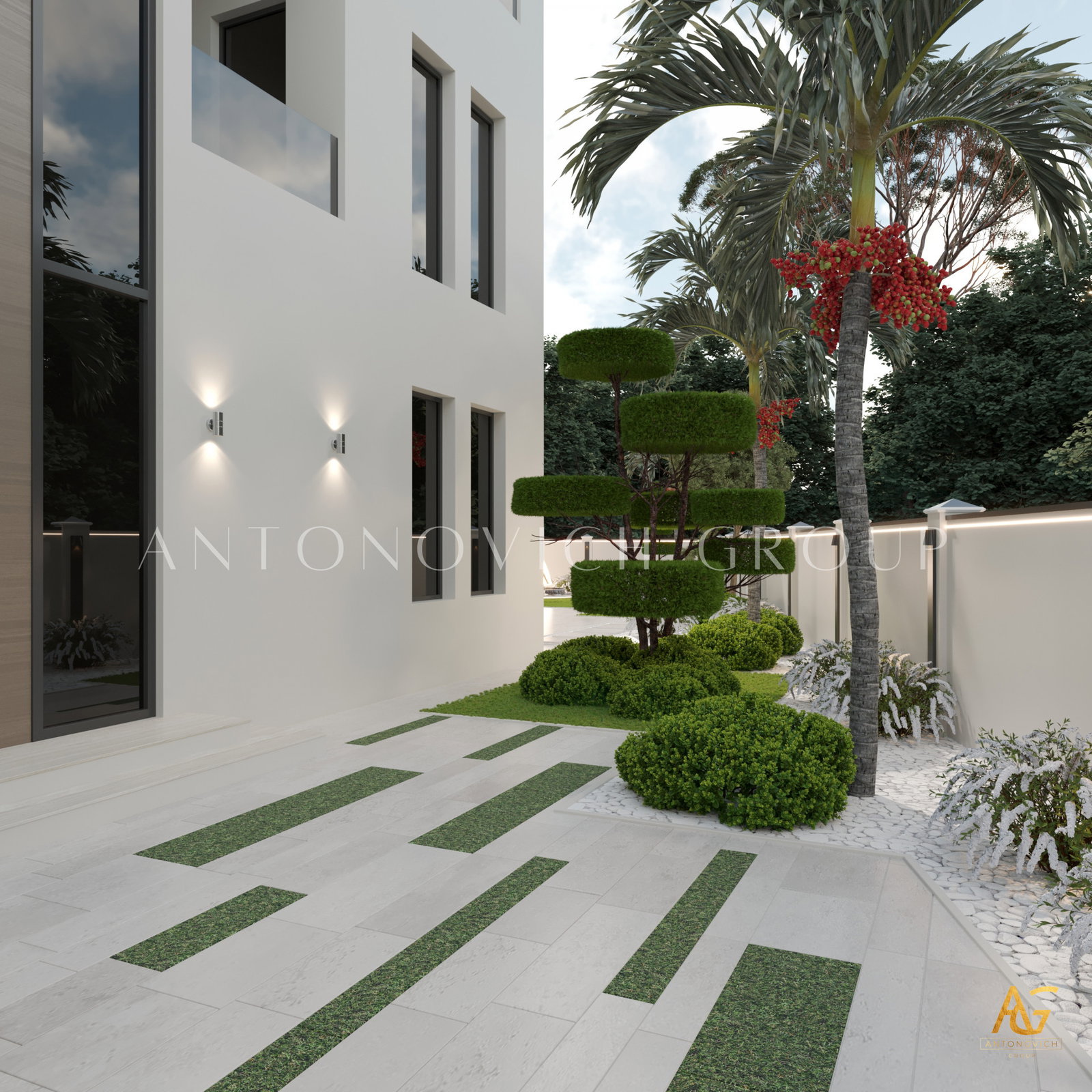 A Modern Villa Exterior & Landscape Design in Al Barari, Dubai