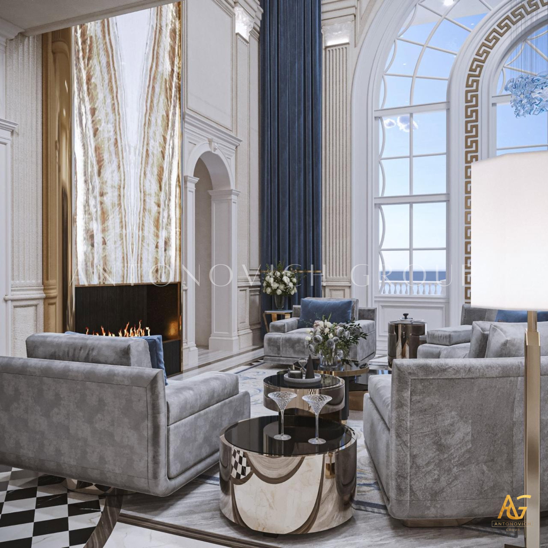 ROYAL STYLE LIVING ROOM INTERIOR DESIGN